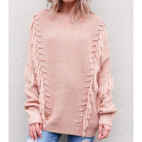 And The Why | Sweaters | New And The Why Tied String And Tassel Sweater ...